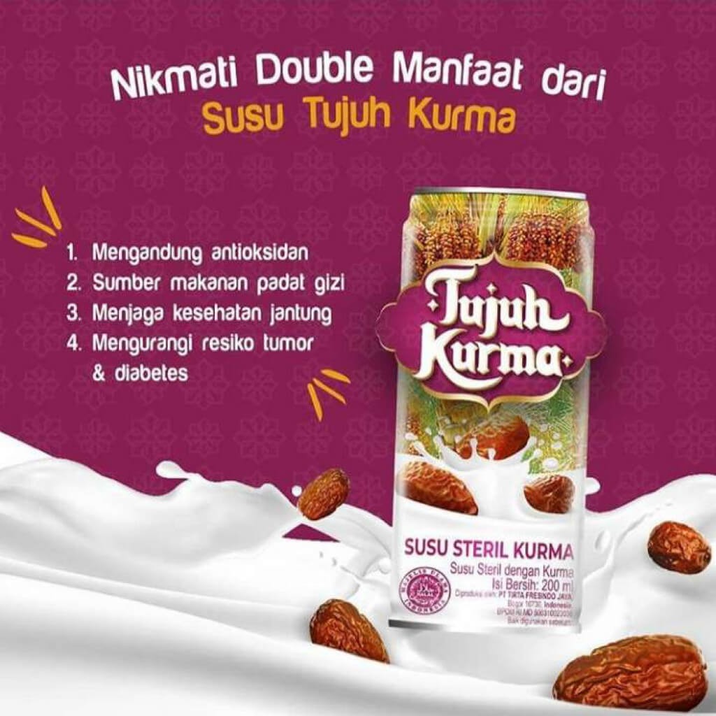 Jual SUSU TUJUH KURMA STERIL CAN SUSU KURMA 200ML KALENG | Shopee Indonesia