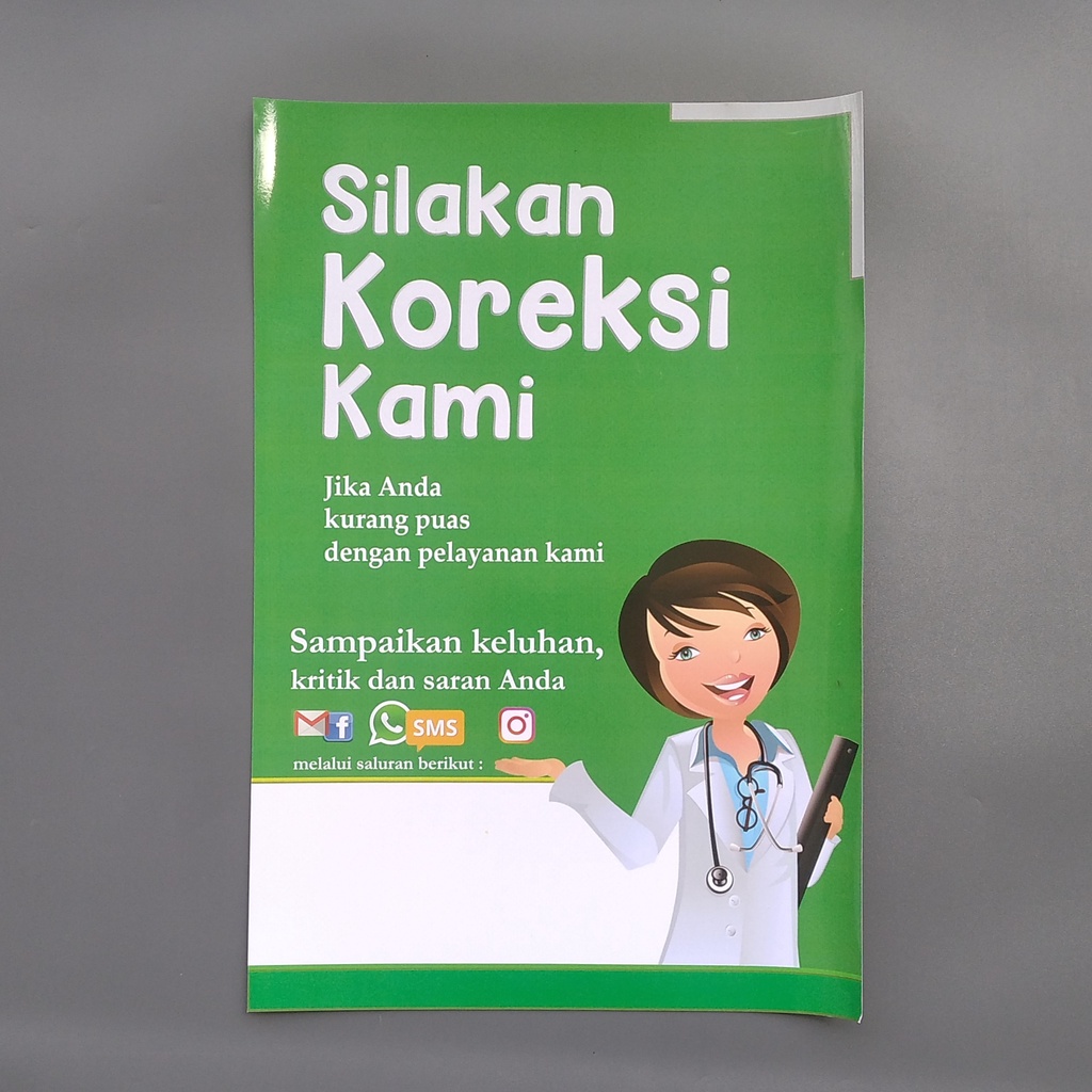 Jual Poster Silahkan Koreksi Kami | Poster Kritik dan Saran untuk ...
