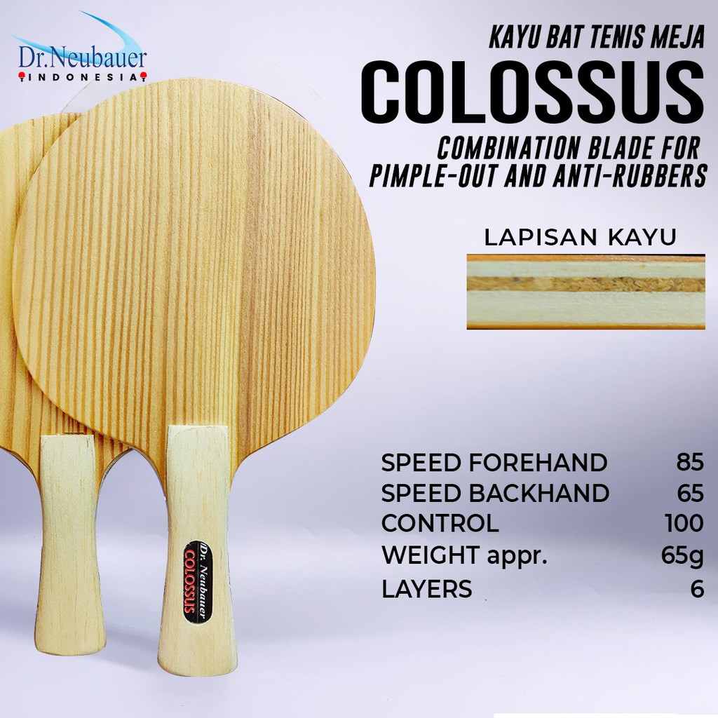 Jual Kayu Bat Tenis Meja Pingpong Dr. Neubauer Colossus Combi Bat ...