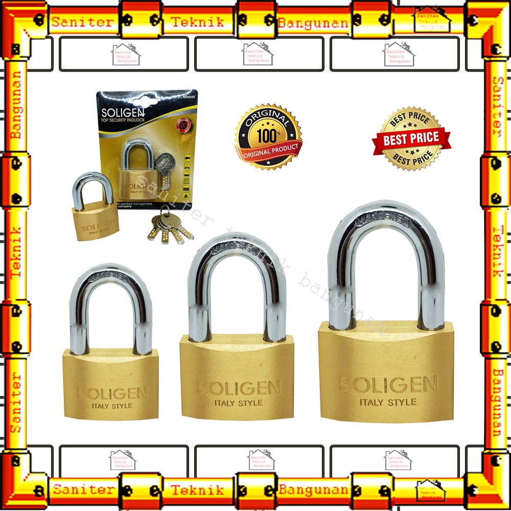 Jual Gembok Kuningan Komputer Key Leher Pendek Ukuran 40 50 60MM ...