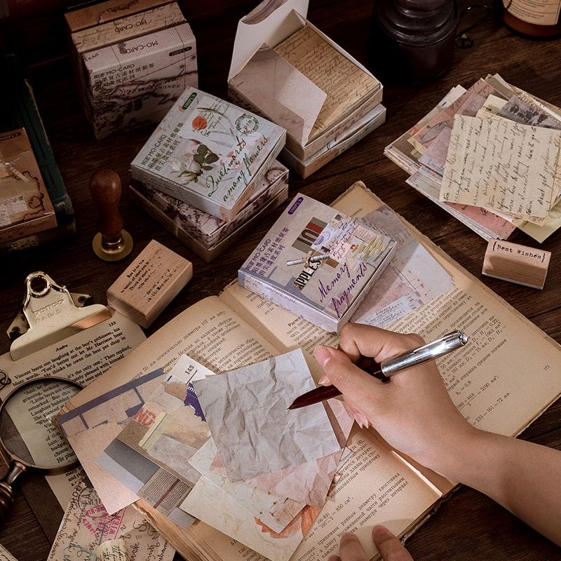 Jual 25pcs Memo Aesthetic Kuno Texture Paper untuk Scrapbook Bujo ...