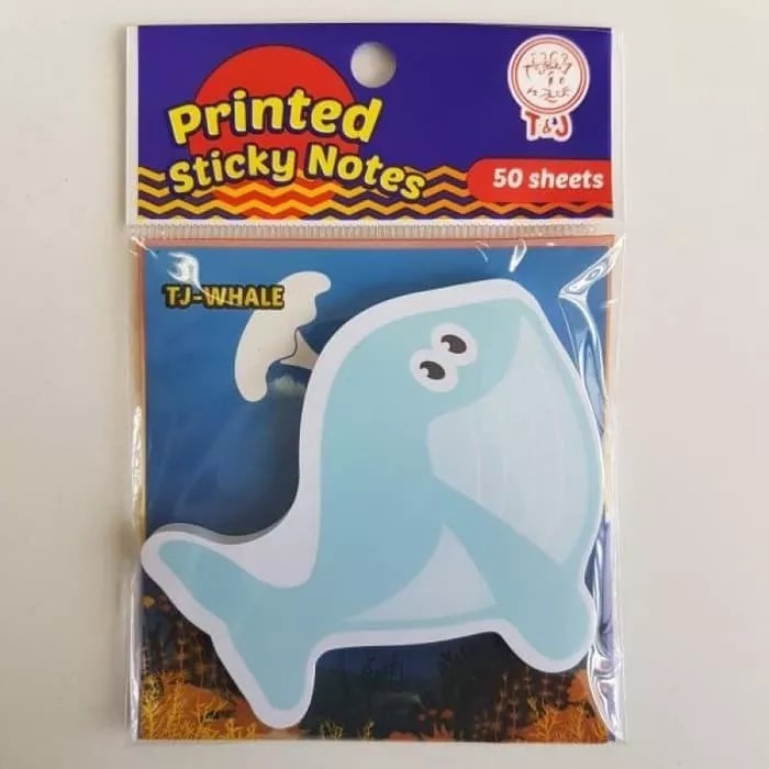 Jual T&J Labels PRINTED STICKY NOTES TJ - WHALE | Shopee Indonesia