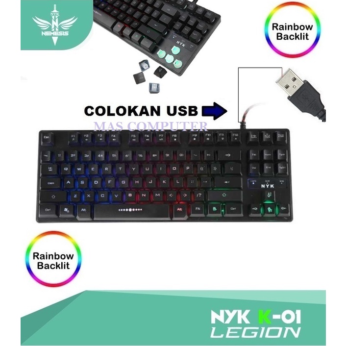 Jual NYK Keyboard Gaming K01 LEGION TKL MINI Lighting / Keyboard Gaming ...