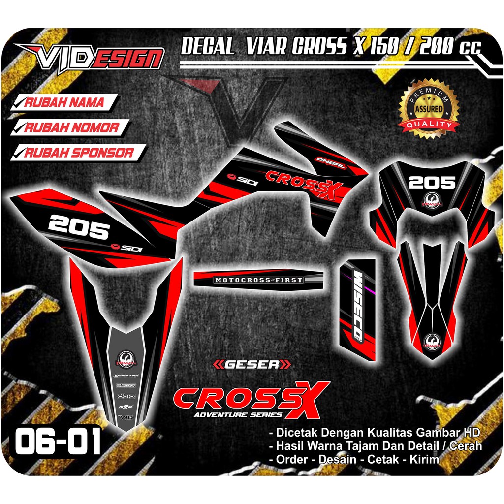 Jual DECAL VIAR CROSS X 150 CC / STICKER STRIPING MOTOR CROSS | Shopee ...
