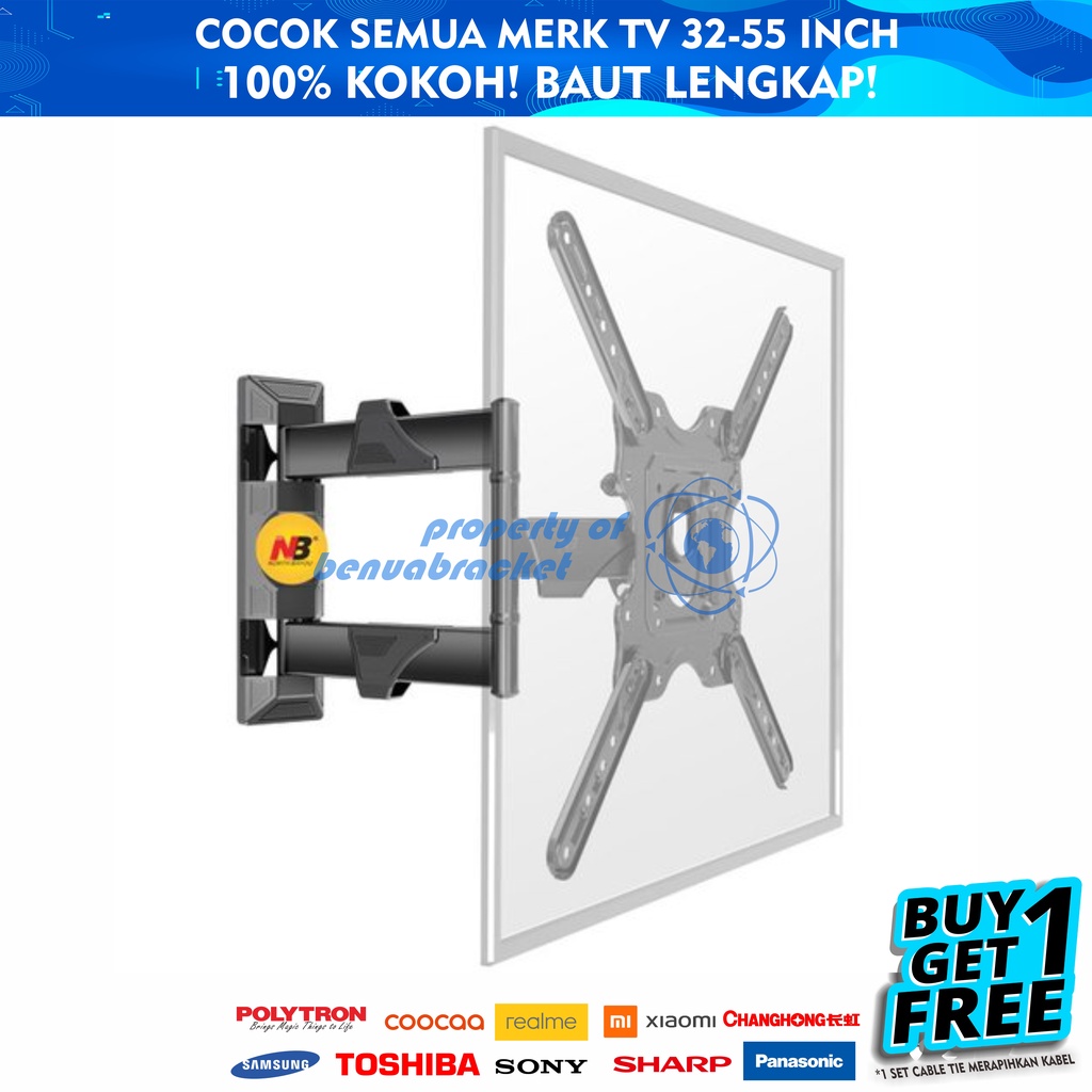 Jual Bracket TV LED LCD 32 40 43 55 50 42 49 Inch Dijamin Cocok 32 - 55 ...