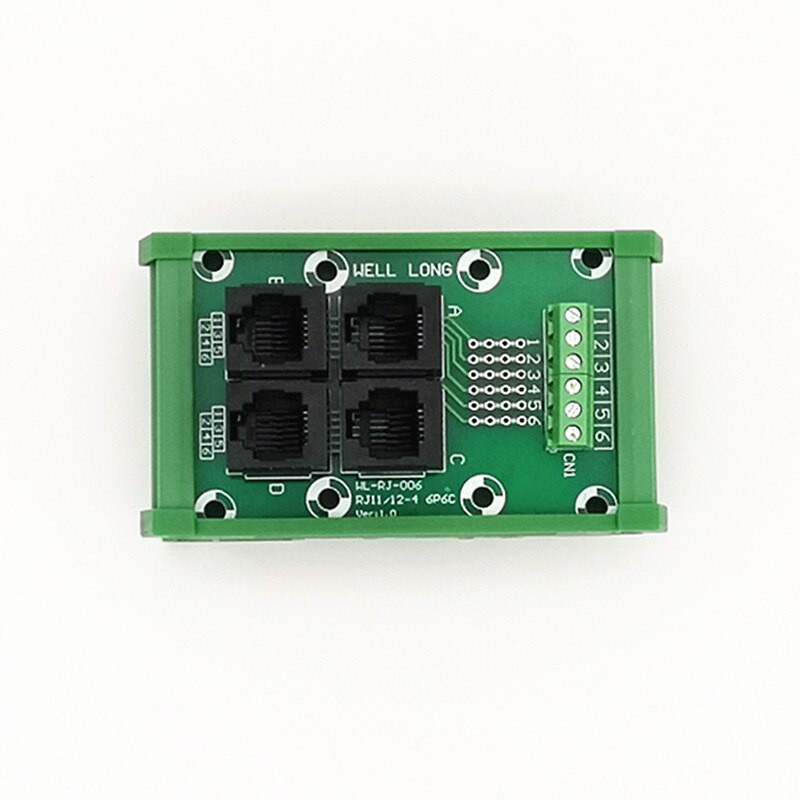 Jual DIN Rail Mount RJ11/RJ12 6P6C Jack 4-Way Buss Breakout Board ...