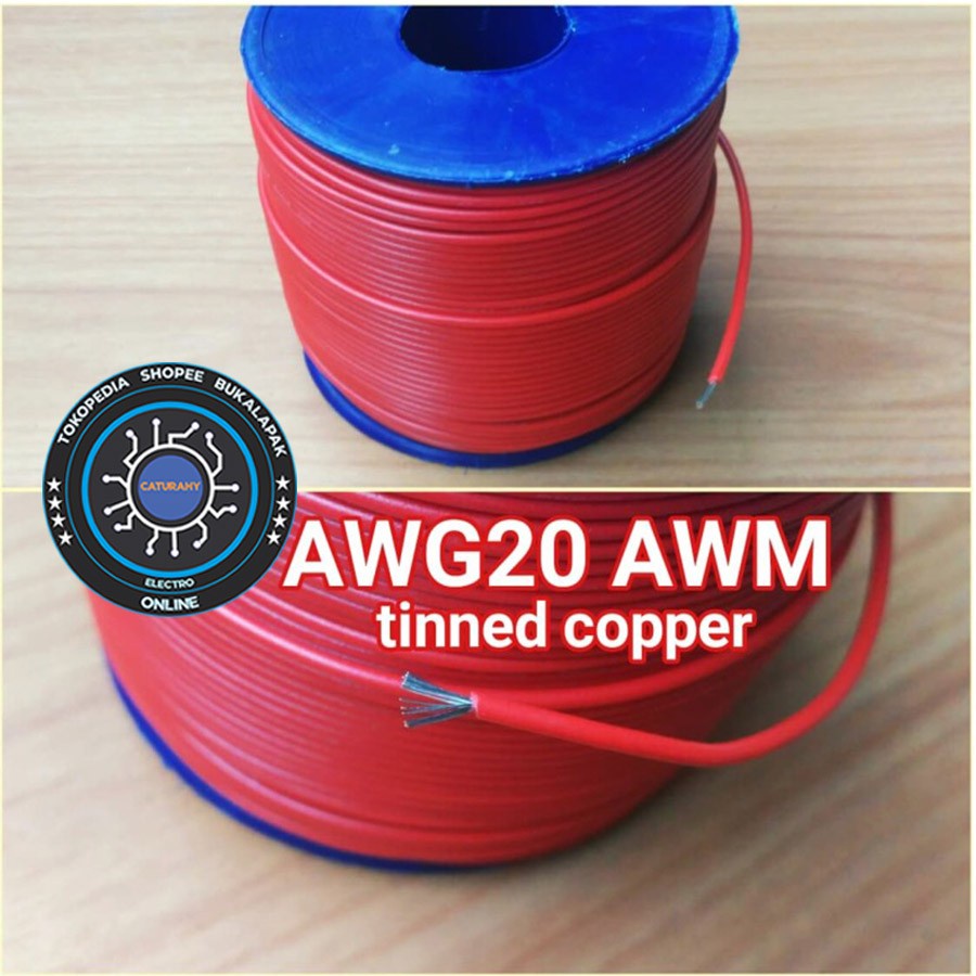 Jual Kabel AWG 20 awm Red Merah Serabut tinned copper awg20 | Shopee Indonesia