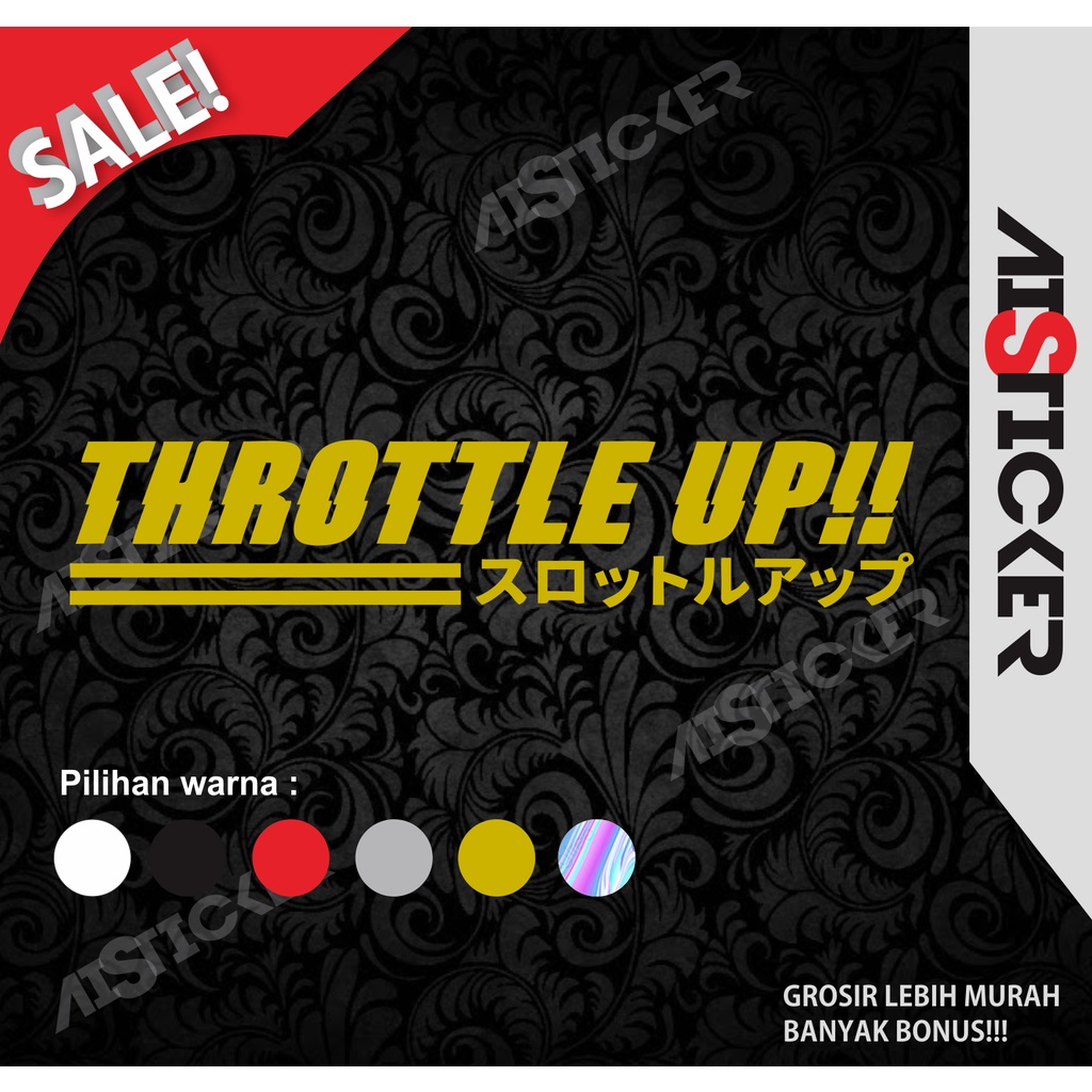 Jual STIKER STICKER THROTTLE UP CUTTING BEST QUALITY ANTI AIR | Shopee Indonesia