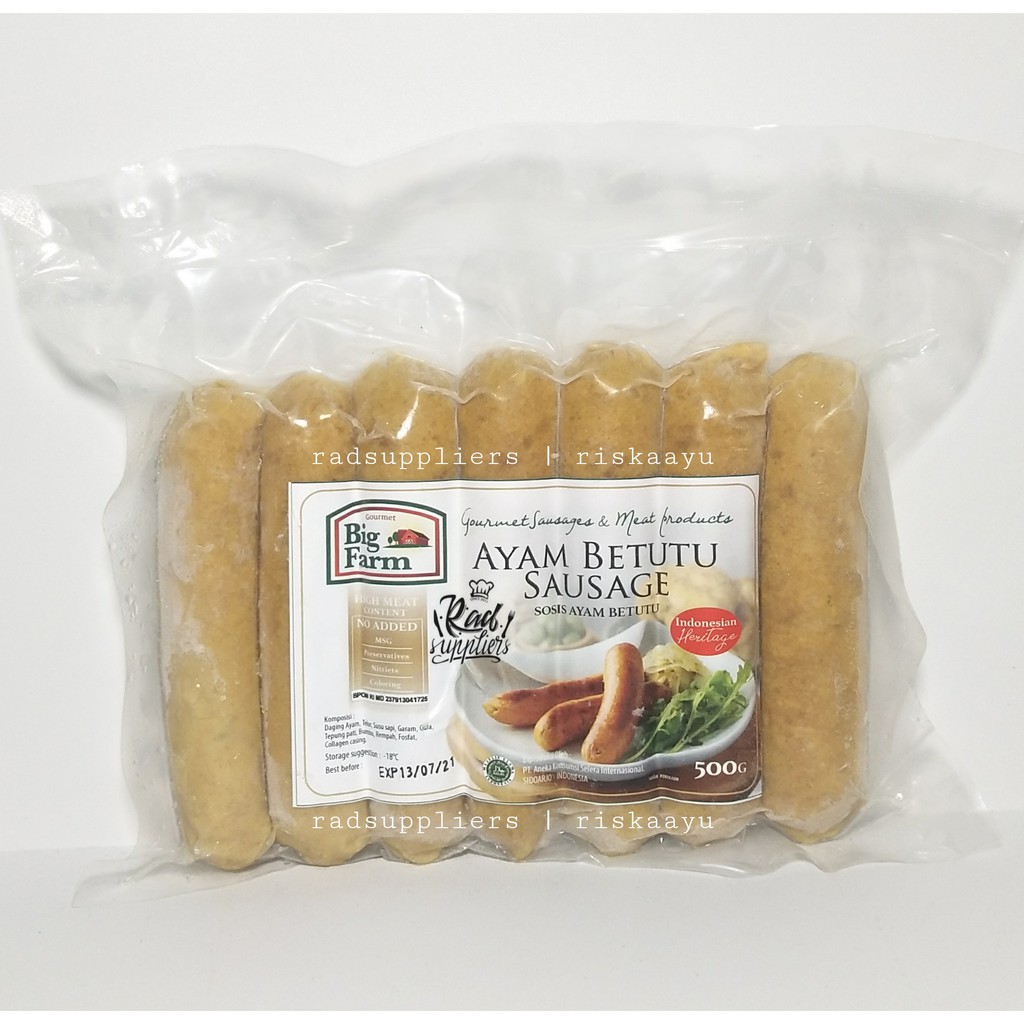 Jual Big Farm Premium Sosis Ayam Betutu 500gram, Sosis Sehat, HALAL ...