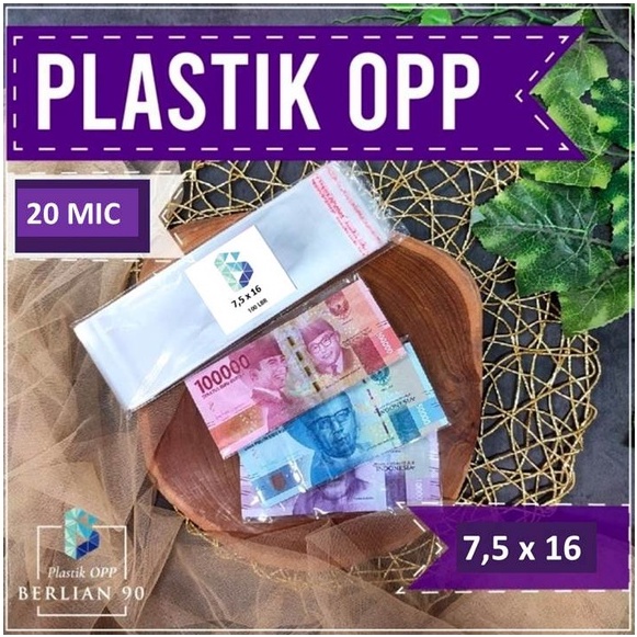 Jual Plastik OPP 7,5 X 16 CM 20 MIC 100LBR Lem | Shopee Indonesia