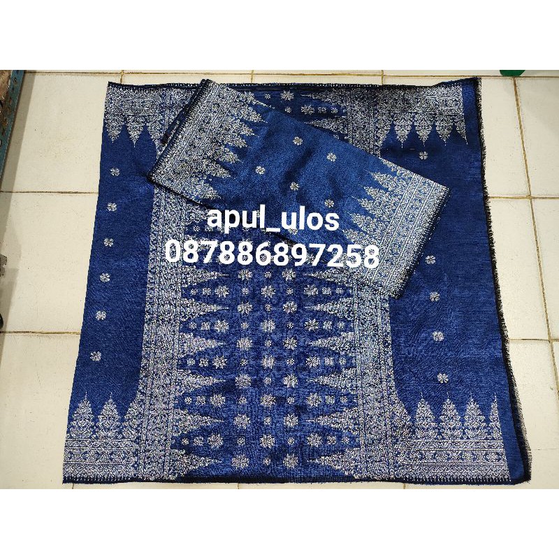 Jual songket palembang cantik manis biru silver | Shopee Indonesia