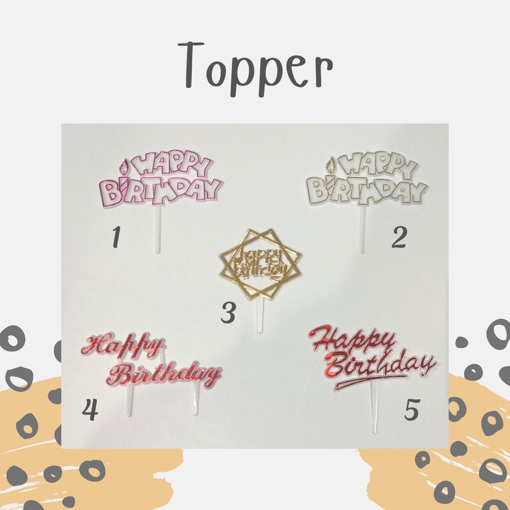 Jual Cake Topper Acrylic Mini / Topper Mini / Topper Cup Cake / Topper ...