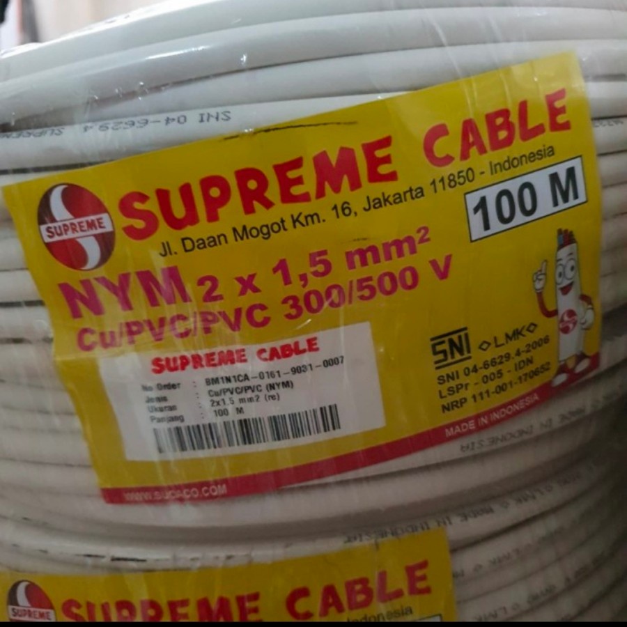 Jual Kabel listrik Supreme NYM 2 x 1,5Mm Suprime 100M | Shopee Indonesia