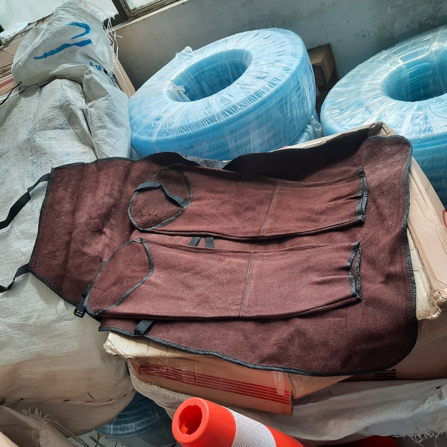 Jual APRON LAS DADA TANGAN CELEMEK KULIT LAS APRON KULIT SET WELDING ...