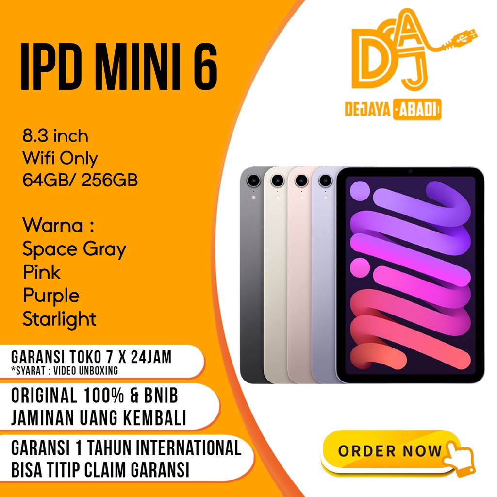 Jual iPd Mini 6 / 6th Gen 2021 8.3 Inch 64GB / 256GB Wifi Only | Shopee ...