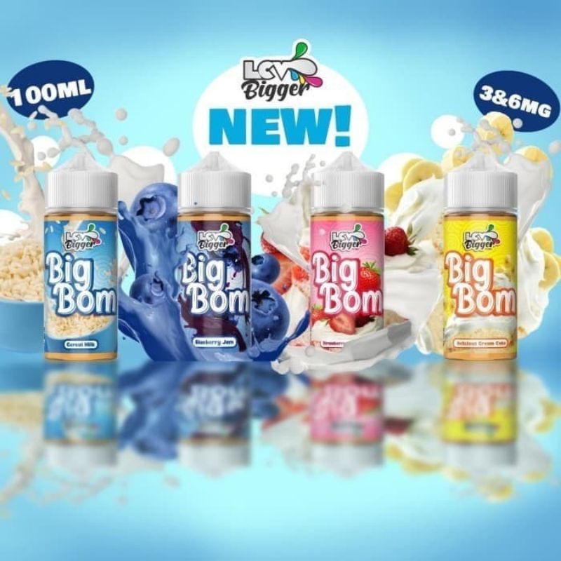 Jual Liquid Freebase LCV BIG BOM STRAWBERRY CREAM CAKE 100ML - 03MG ...