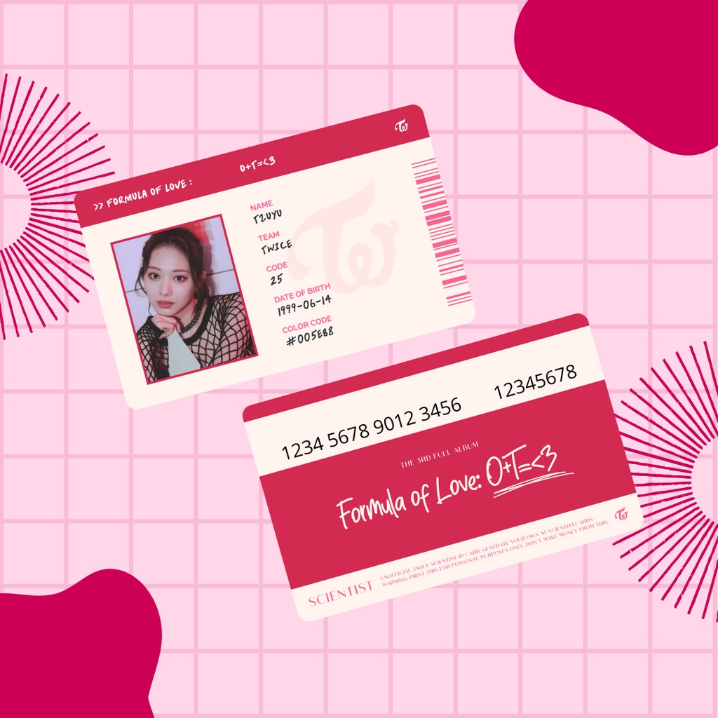 Jual desain emoney custom id card twice formula of love | Shopee Indonesia