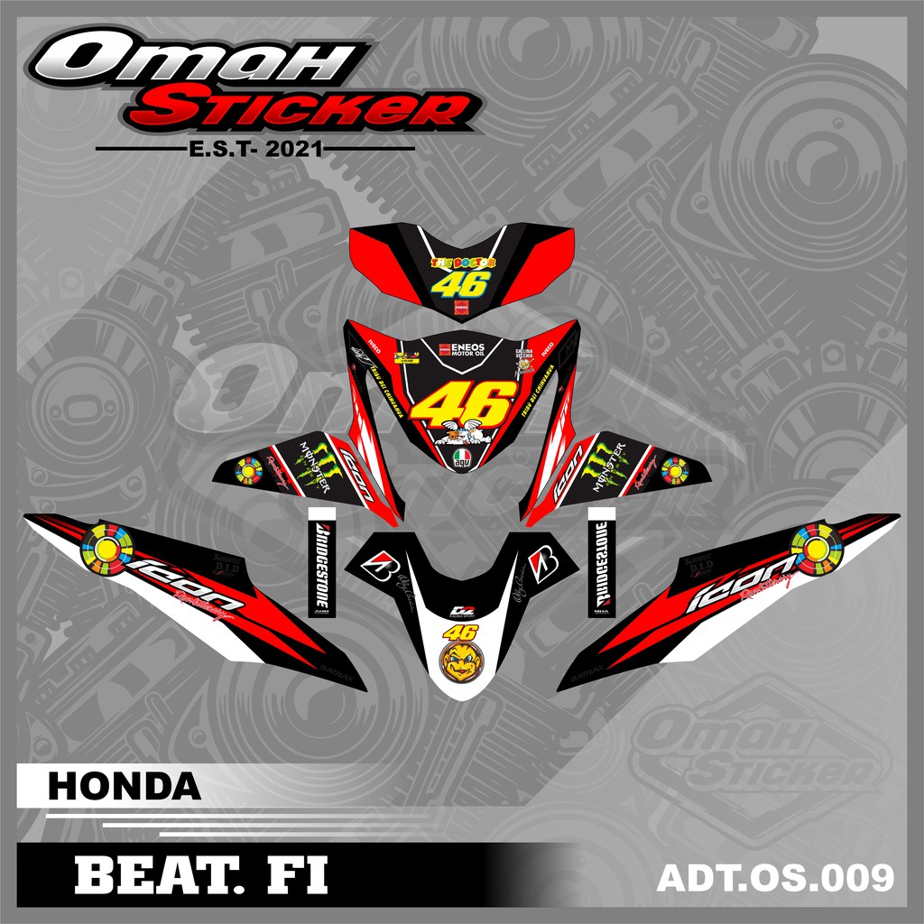 Jual Sticker Striping Lis Variasi Full Body Beat Fi Lama 2012-2013-2014 ...