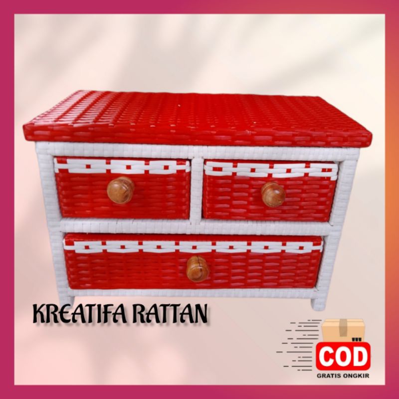 Jual Rak Laci 3/1 Rattan sintetis/Rak serbaguna/meja minimalis/meja ...