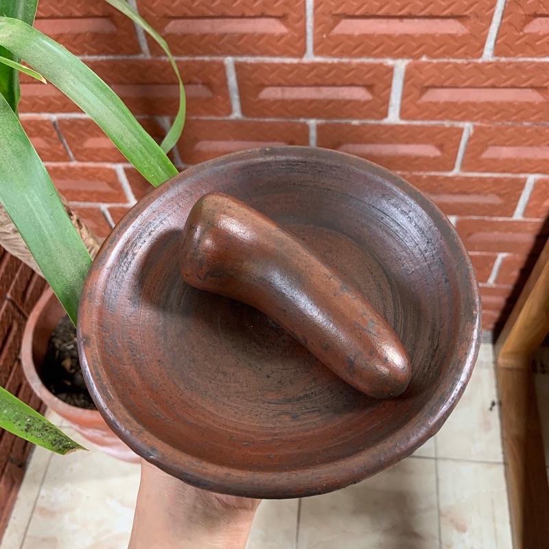 Jual Cobek tanah liat / cobek tanah liat diameter 18cm / cobek set ulek | Shopee Indonesia