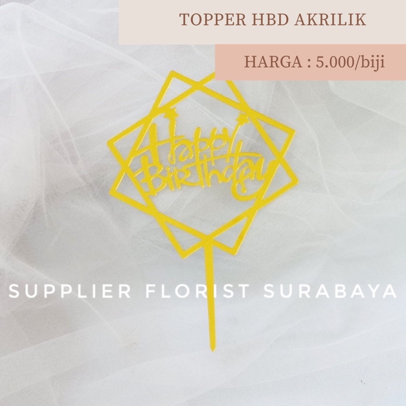 Jual [SERI 1] [BACA DESKRIPSI] topper HBD happy birthday / tulisan ...