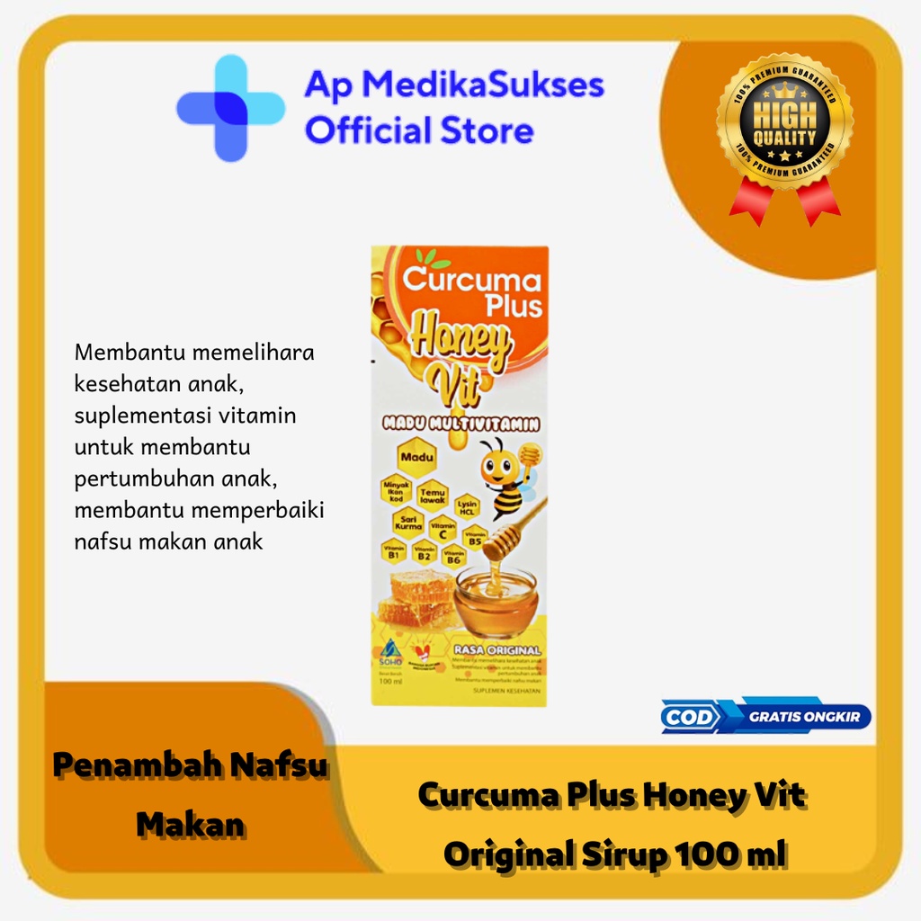 Jual Curcuma Plus Honey Vit Original - Multivitamin Madu Rasa Jeruk ...