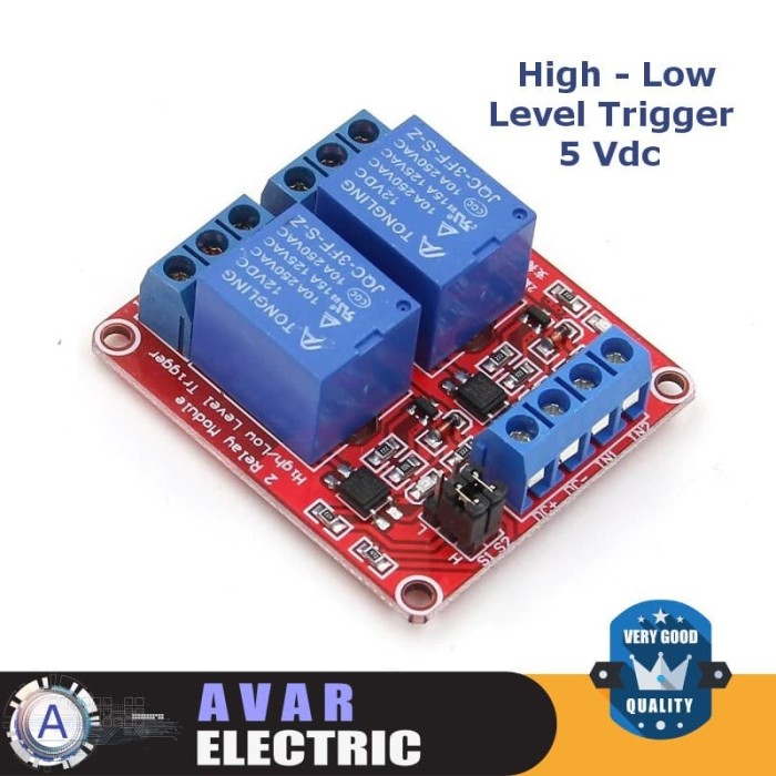 Jual Relay Module 2 Ch Channel 5V DC hi-lo high-Low Level Trigger ...