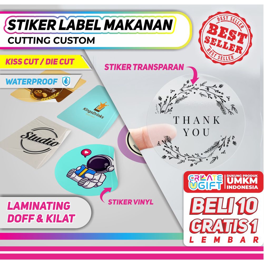 Jual CETAK STIKER VYNIL & TRANSPARAN LABEL KEMASAN A3+ CUT | LABEL ...