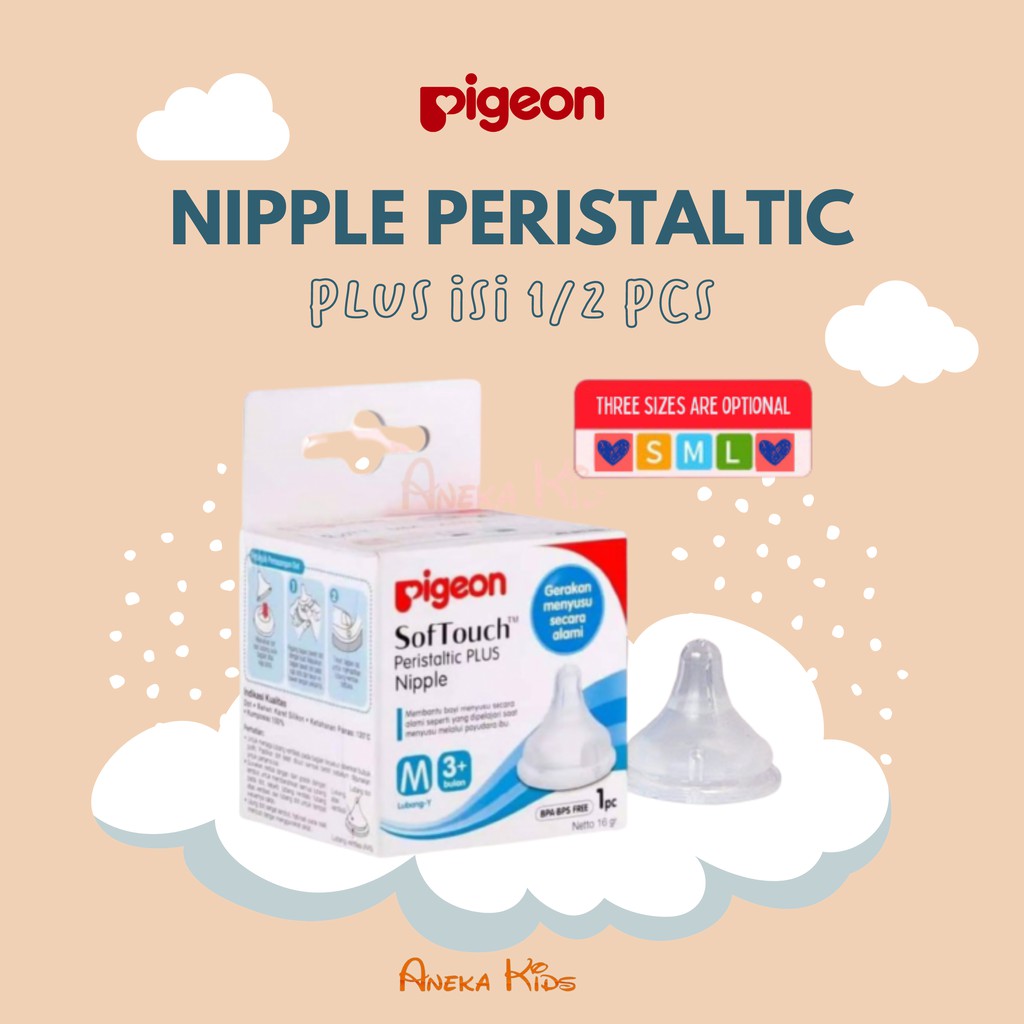 Jual Pigeon Nipple Soft Touch Peristaltic Plus (Isi 1/2/3 pcs) | Shopee Indonesia