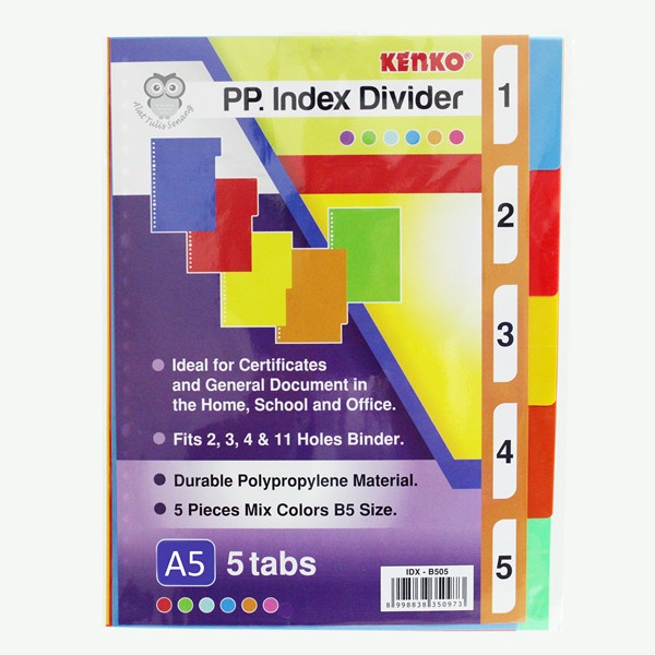 Jual index divider kenko ukuran A5/ index divider isi 5 pcs/ index ...