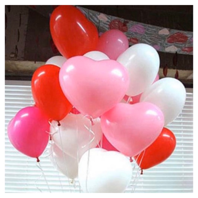 Jual (Harga 1 renteng = 100 pc) balon hati warna-warni Balon ulang ...