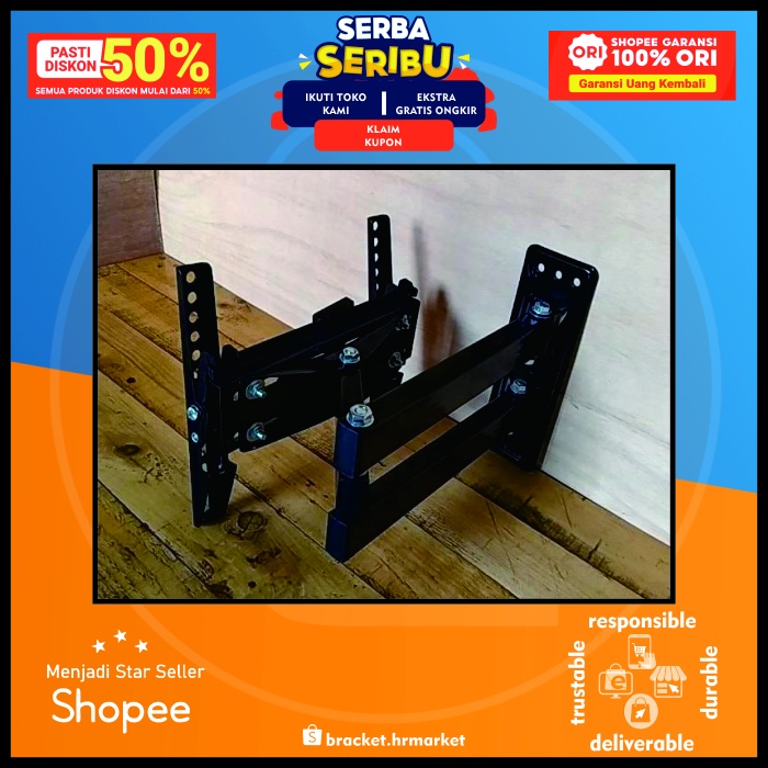 Jual bracket tv 32 inch bracket tv 43 inch bracket tv 24 inch bisa 6 ...