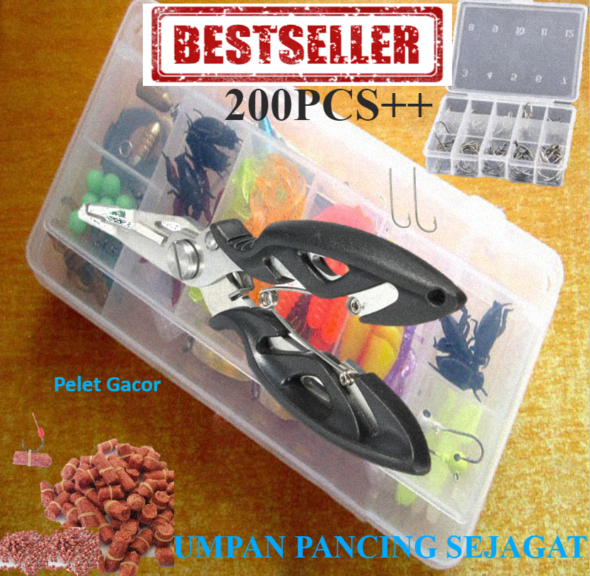 Jual SATU SET UMPAN PANCING IKAN PALSU SOFT LURE MINNOW POPPER METAL ...