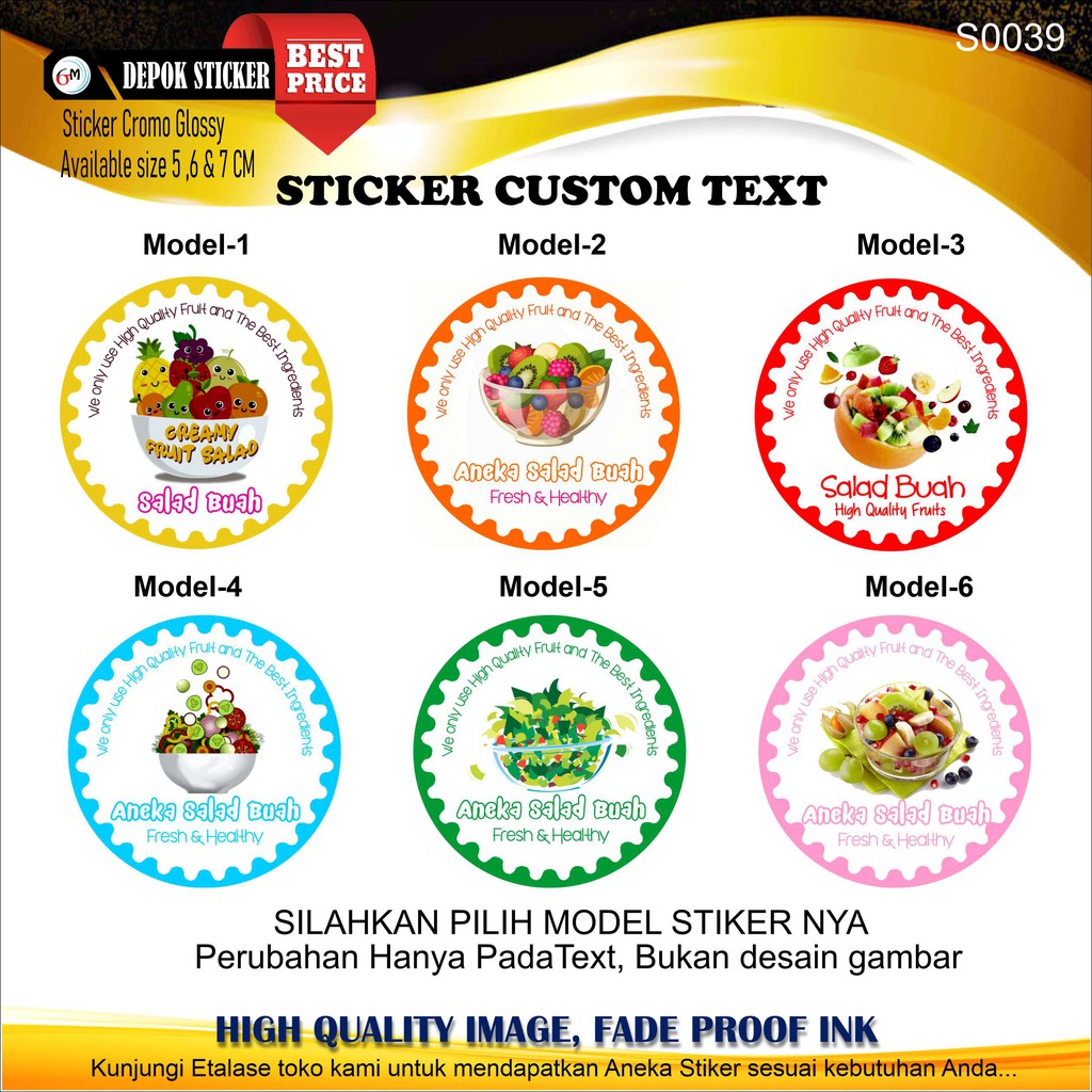 Jual Cetak Stiker label Aneka Salad Buah | Shopee Indonesia