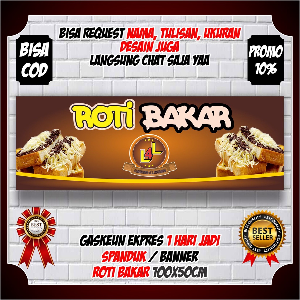 Jual Spanduk / Banner / Backdrop Warung Toko Roti bakar Ukuran Custom ...