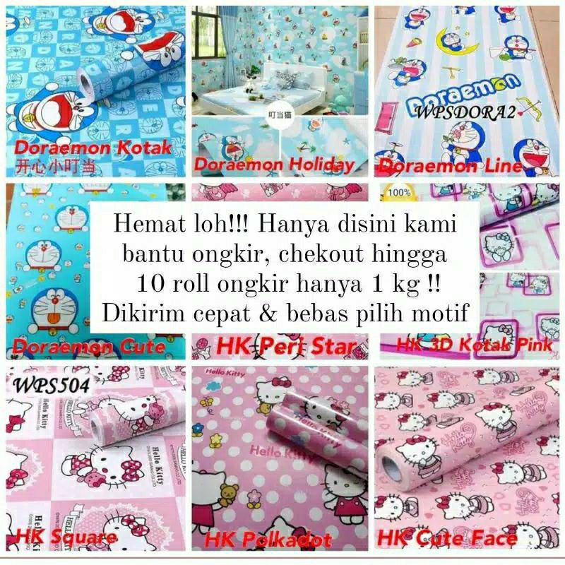 Jual WALLPAPER DINDING Terbaik HELLO KITTY DORAEMON HK Helo Kity Stitch Frozen Keropi | Shopee ...