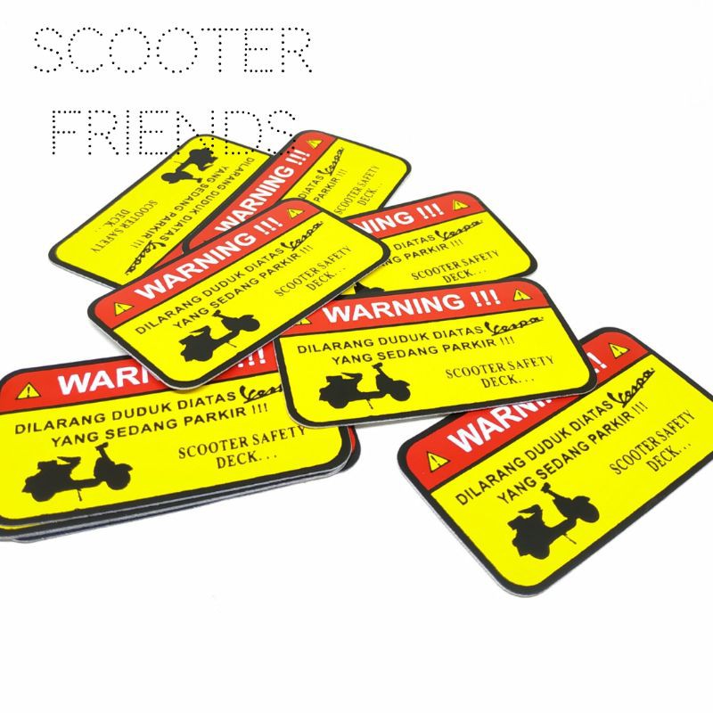 Jual sticker vespa warning scooter safety deck | Shopee Indonesia