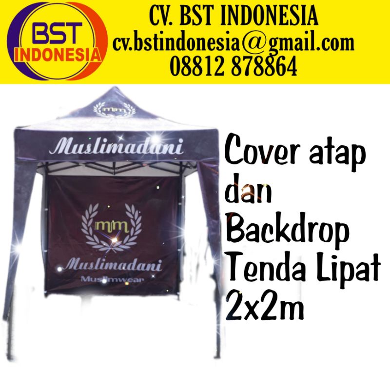 Jual Cover atap Tenda Lipat Plus Backdrop 2x2M Promosi | Shopee Indonesia