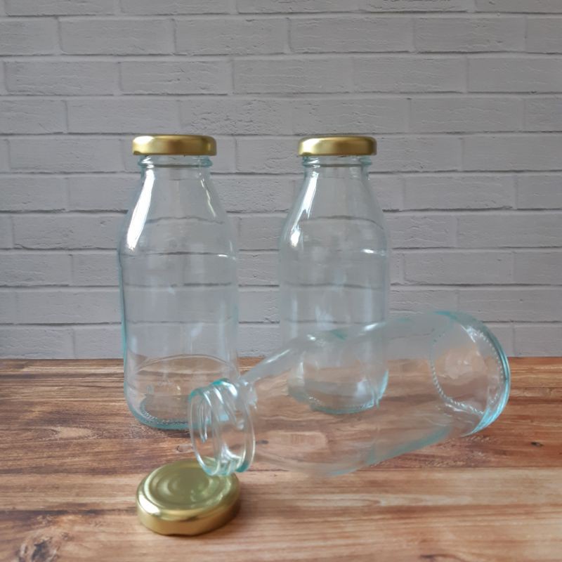 Jual / 6 PCS 300ML Botol Juice kaca 300ml BARU / Botol susu syrup ...