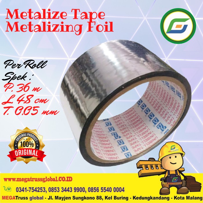 Jual Metalize Tape 4,8 cm - solasi Roll - Metalizing Foil Lakban AC Rol ...