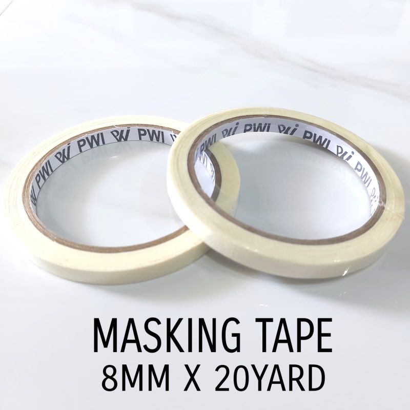 Jual Masking Tape Cream 8mm x 20yard PWI / Isolasi Kertas | Shopee ...
