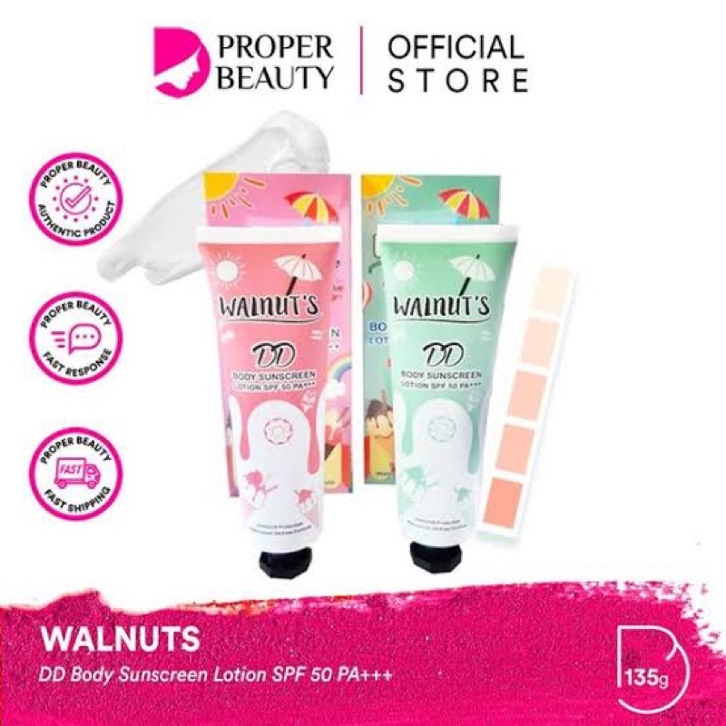 Jual WALNUTS DD Body Sunscreen Lotion SPF 50 PA Thailand Walnut s UVA ...