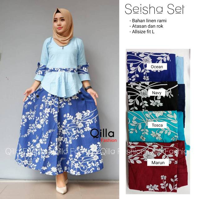 Jual Baju setelan linen seisha set | Shopee Indonesia
