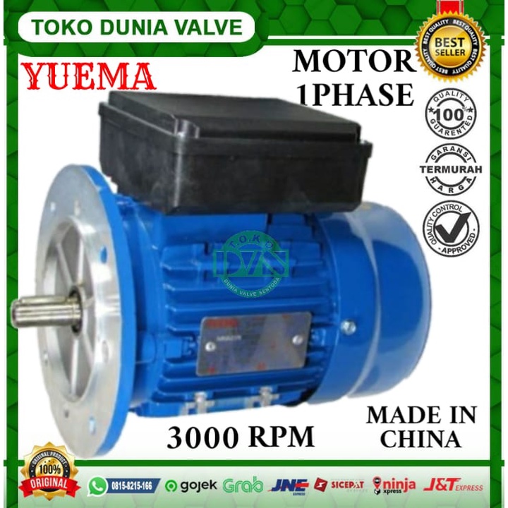 Jual YAL 1PHASE 0.37KW 0.5HP 3000RPM FLANGE MOUNTED YUEMA ELECTRIC ...