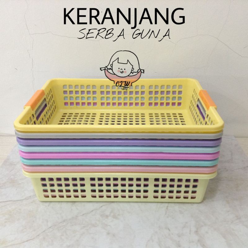 Jual Keranjang Kotak Plastik / Keranjang SerbaGuna / Keranjang ...