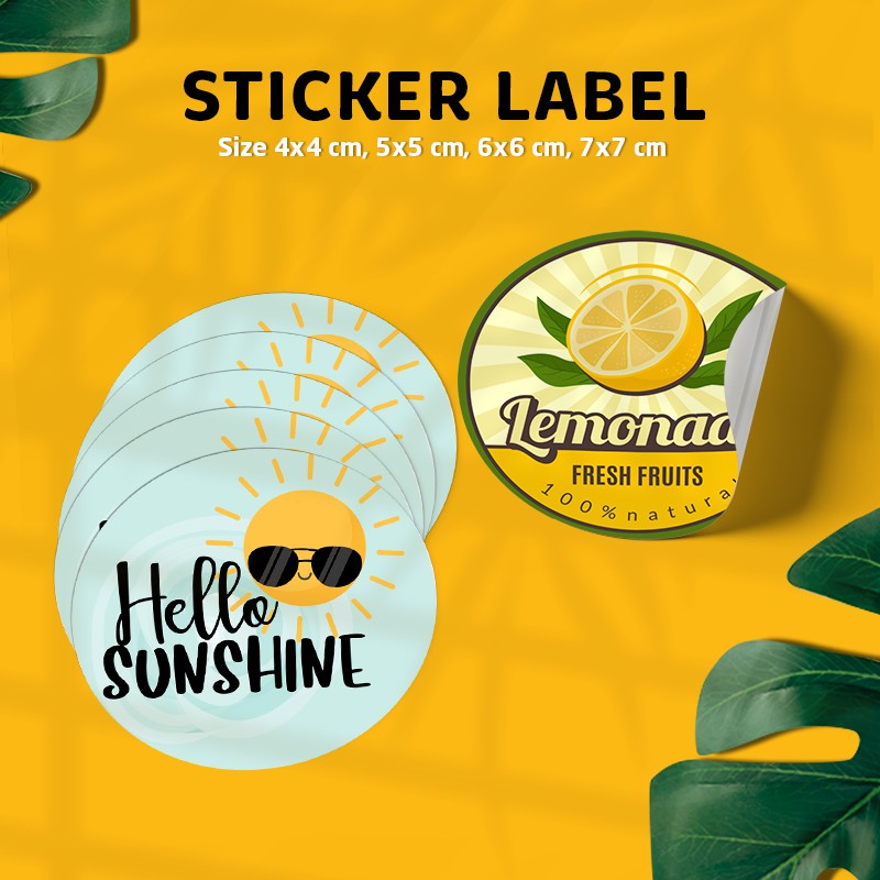 Jual Cetak Sticker Custom Bulat Bahan Sticker Vinyl/Transparan | Shopee ...