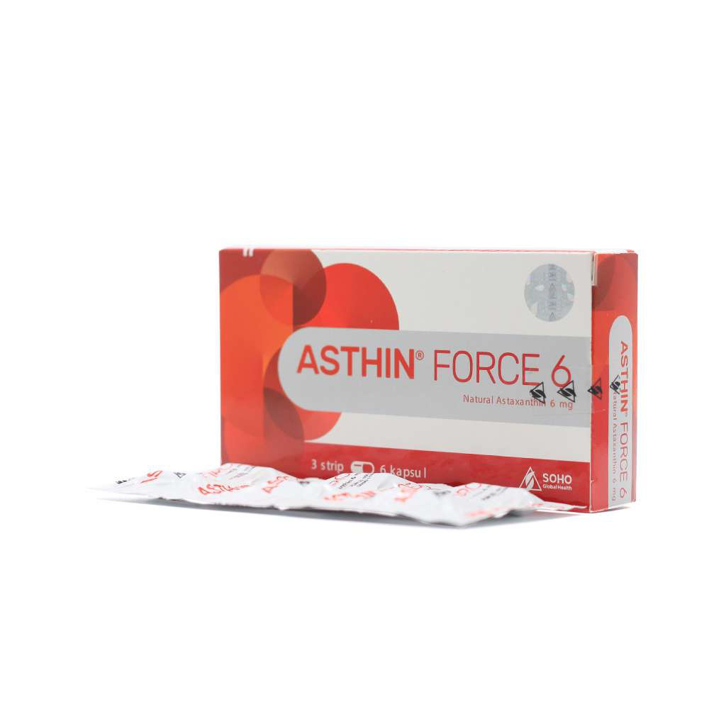 Jual ASTHIN FORCE 12MG Strip Tablet Astaxanthin 6MG 4MG Strip Suplemen ...