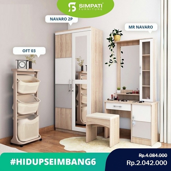 Jual Paket Kamar Set (Lemari + Meja RIas + OFT) Hidup Seimbang | Shopee ...
