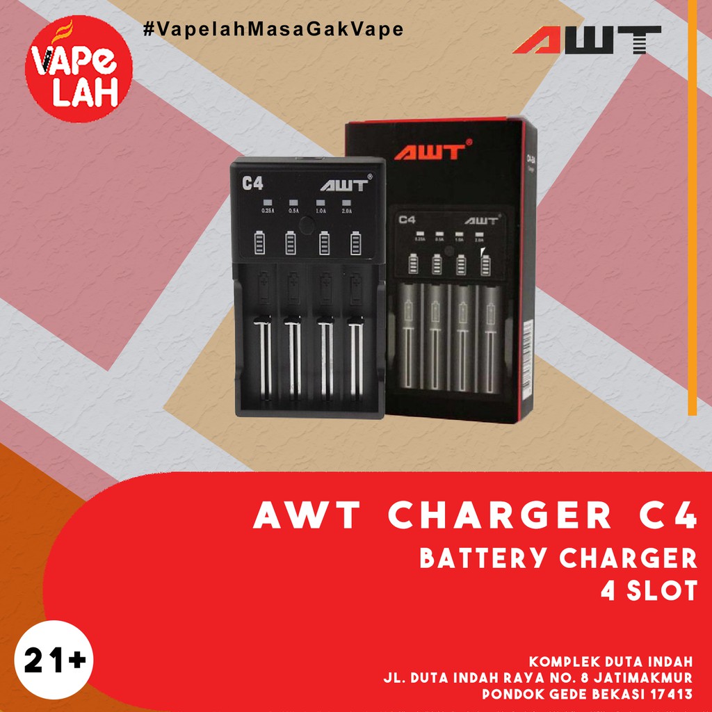 Jual AWT CHARGER C4 - 4 SLOT BATTERY | Shopee Indonesia