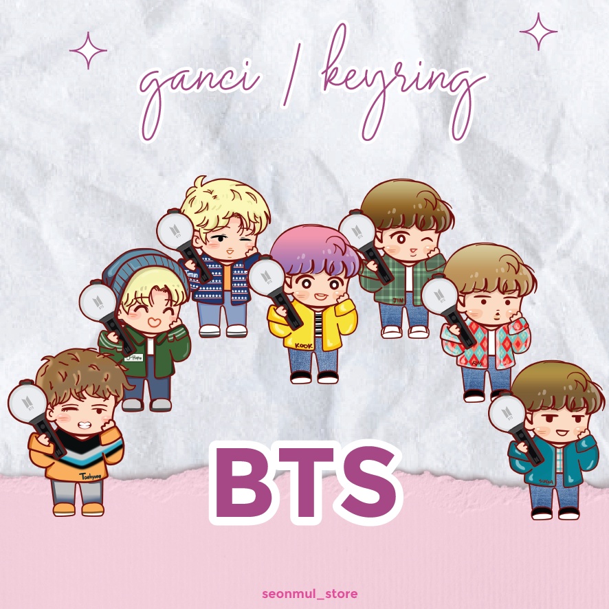 Jual TERMURAH!!! GANTUNGAN KUNCI BTS CHIBI / GANCI BTS CHIBI / KEYRING ...